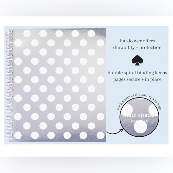 kate spade | Office | Nwt In Plastic Kate Spade White Dot Large Spiral ...